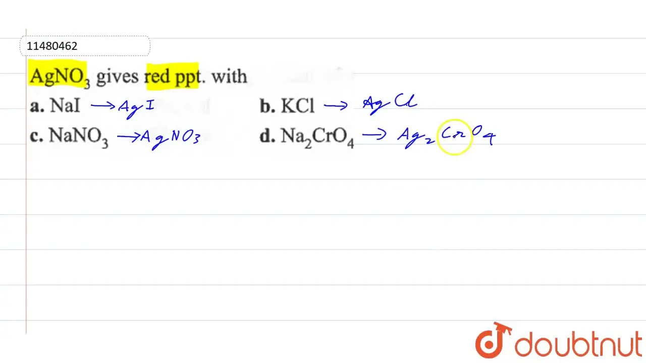 AgNO3 gives red ppt. with.