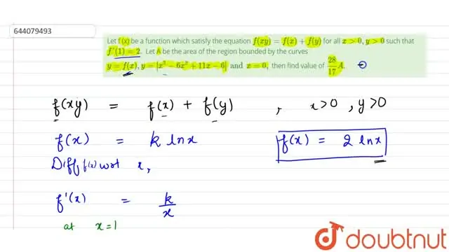 Let f (x) be a function which satisfy the equatio f (xy) = f9x) + f(y)