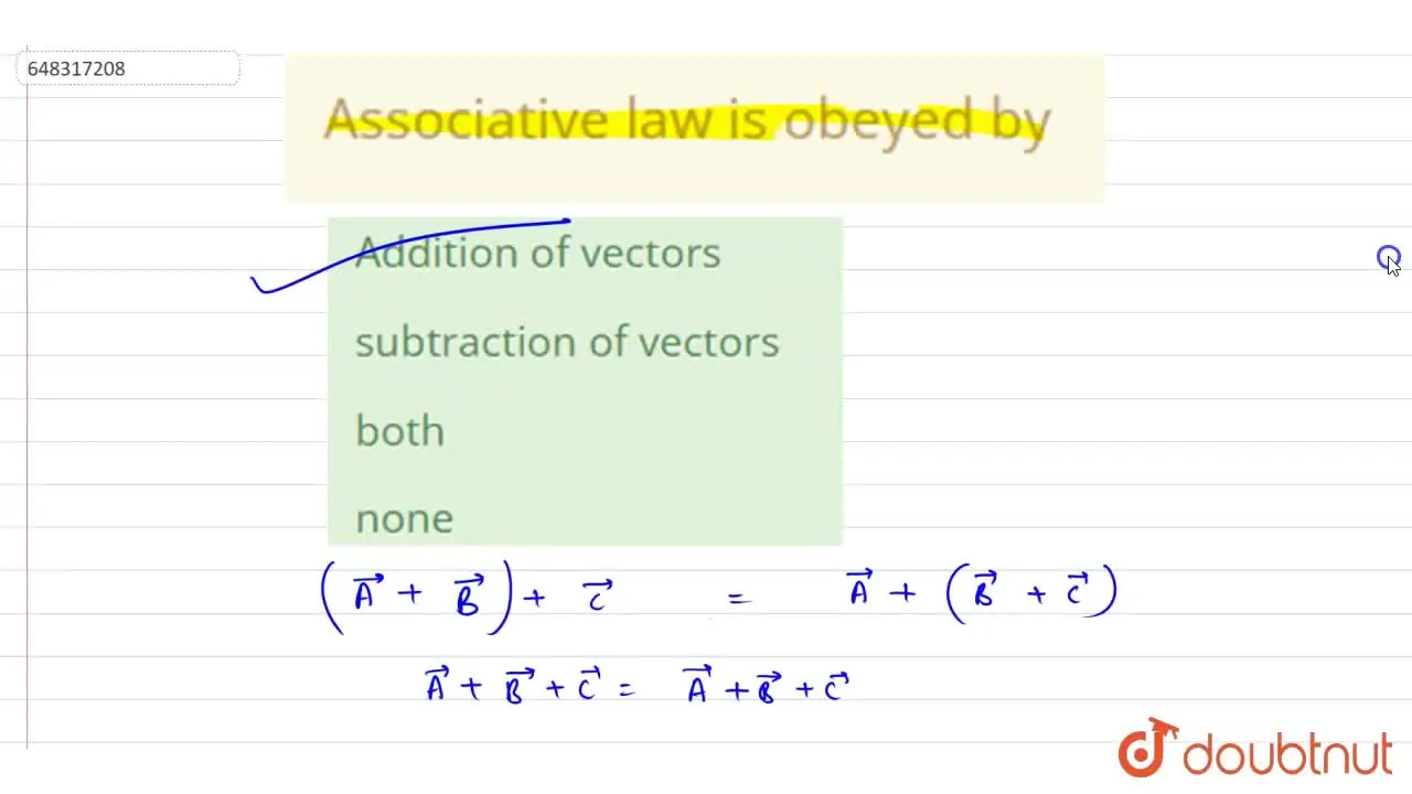 Associative law is obeyed by