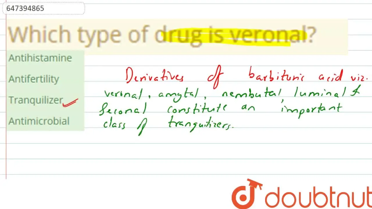 [Gujrati] Which type of drug is veronal?