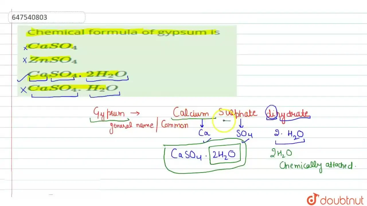 [Punjabi] Chemical formula of gypsum is