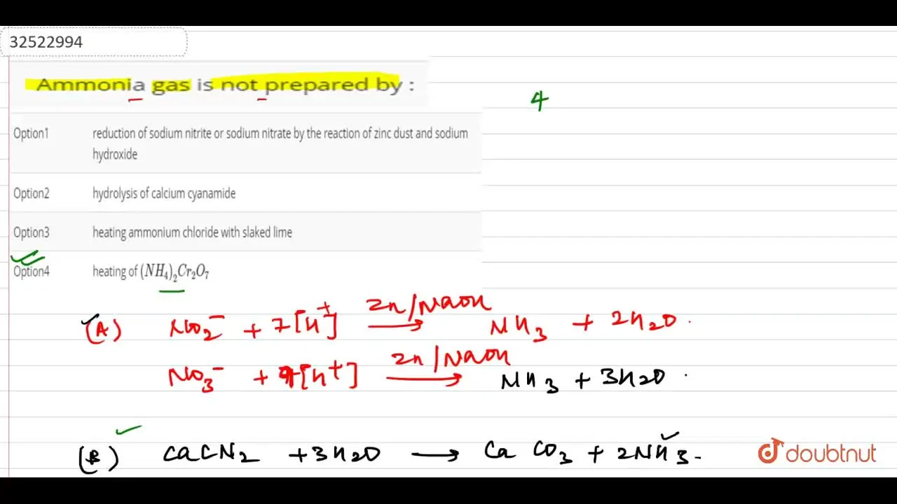 heating ammonium chloride with slaked lime