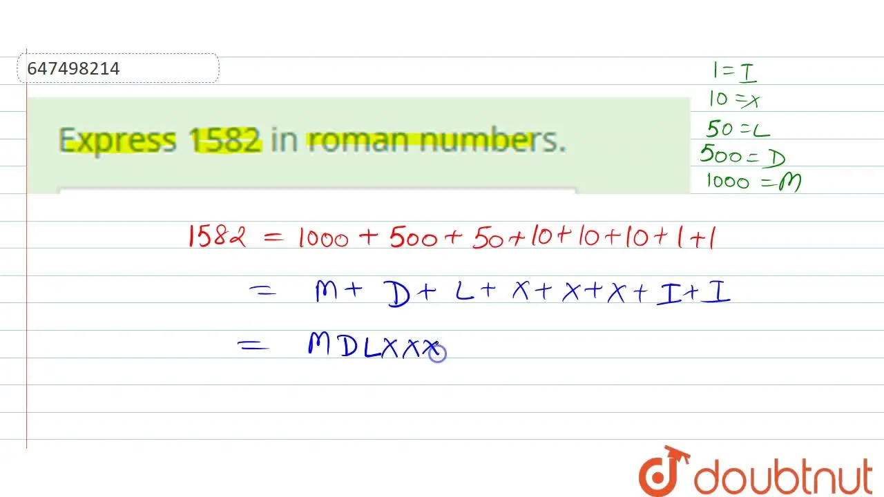 [Punjabi] Express 1582 in roman numbers.