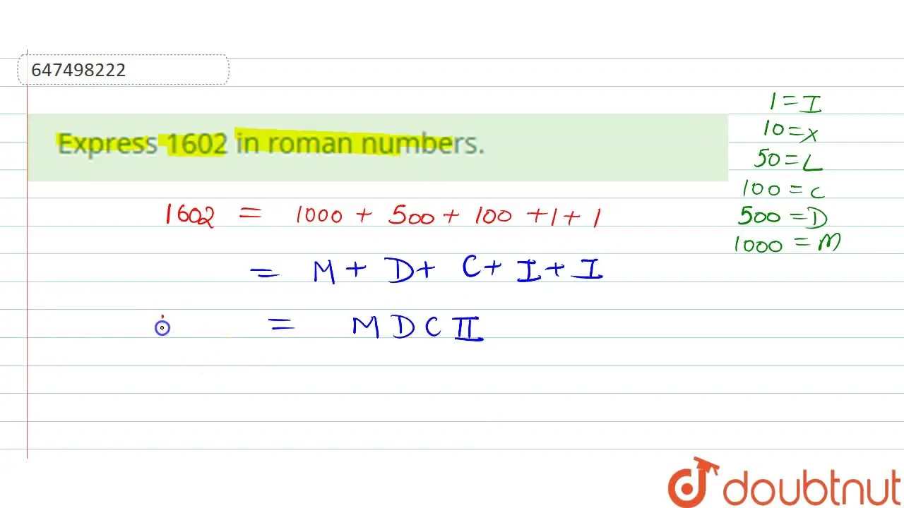 [Punjabi] Express 1602 in roman numbers.