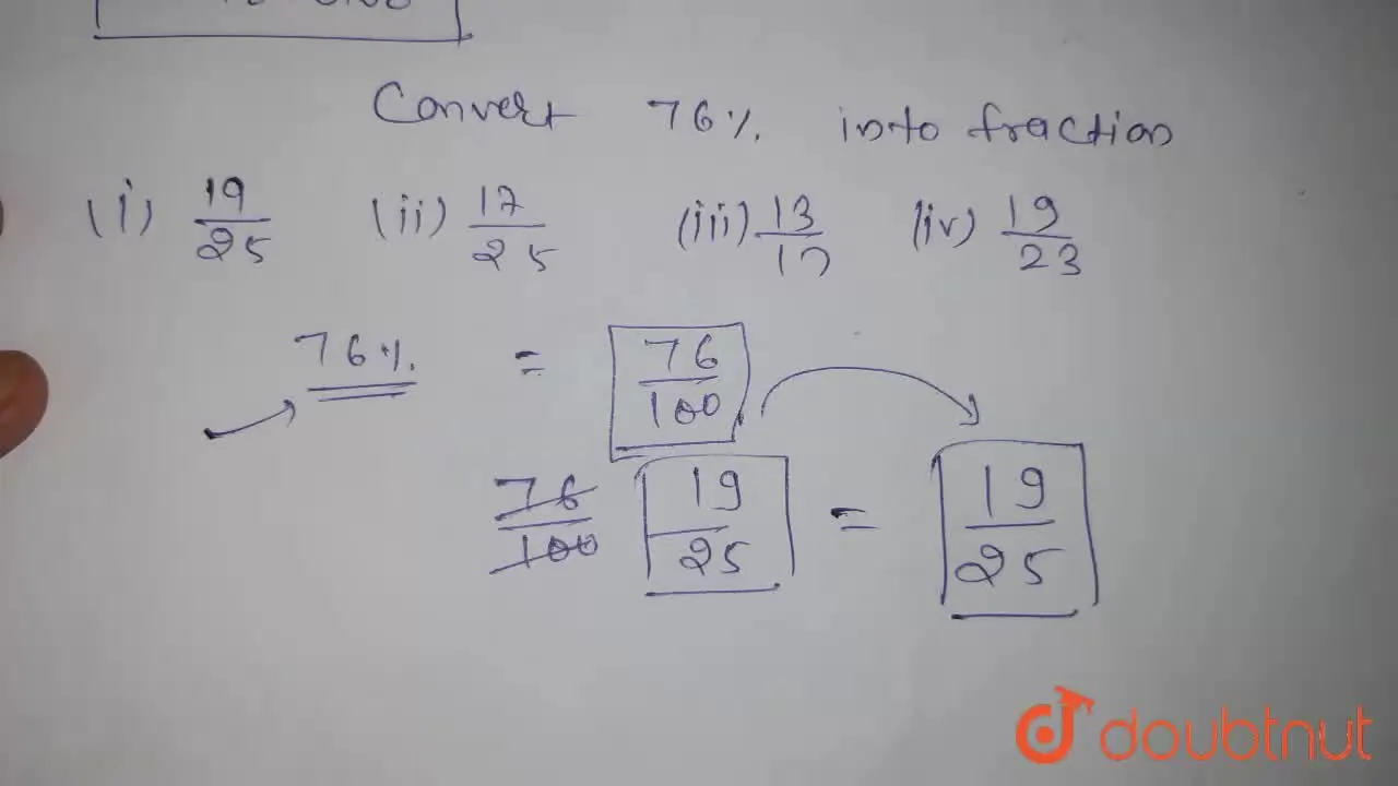 Convert 76% into fraction.
