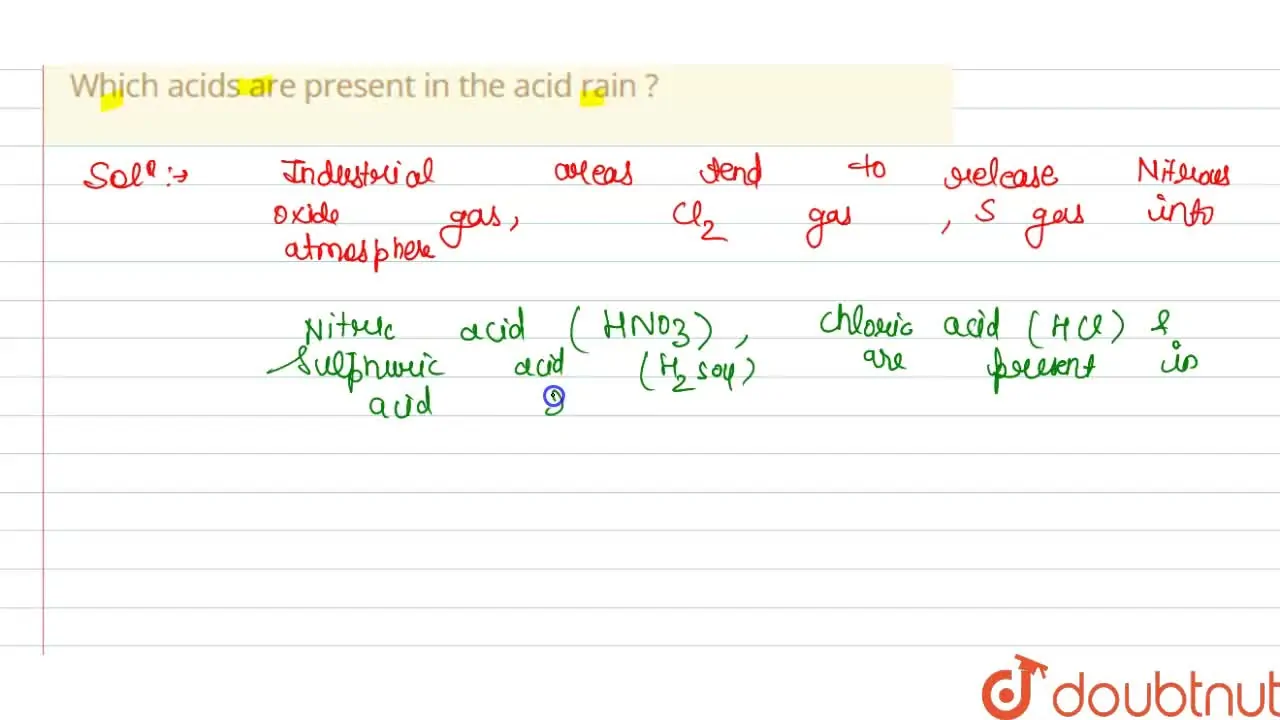Which acids are present in the acid rain