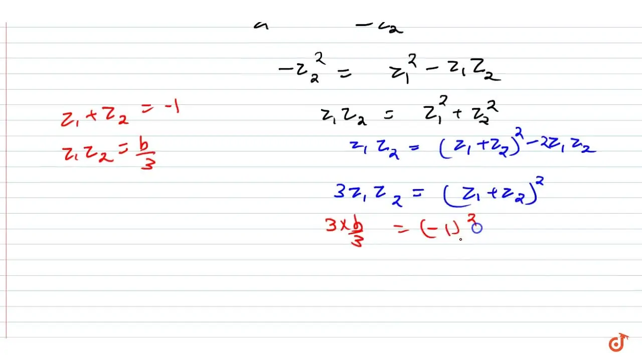 z1a n dz2 are the roots of 3z^2+3z+b=0. if O(0),(z1),(z2) form an equi