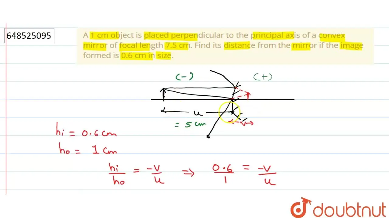 [Gujrati] A 1 cm object is placed perpendicular to the principal axis