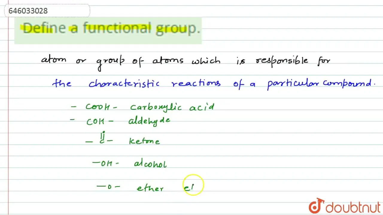 Define a functional group.