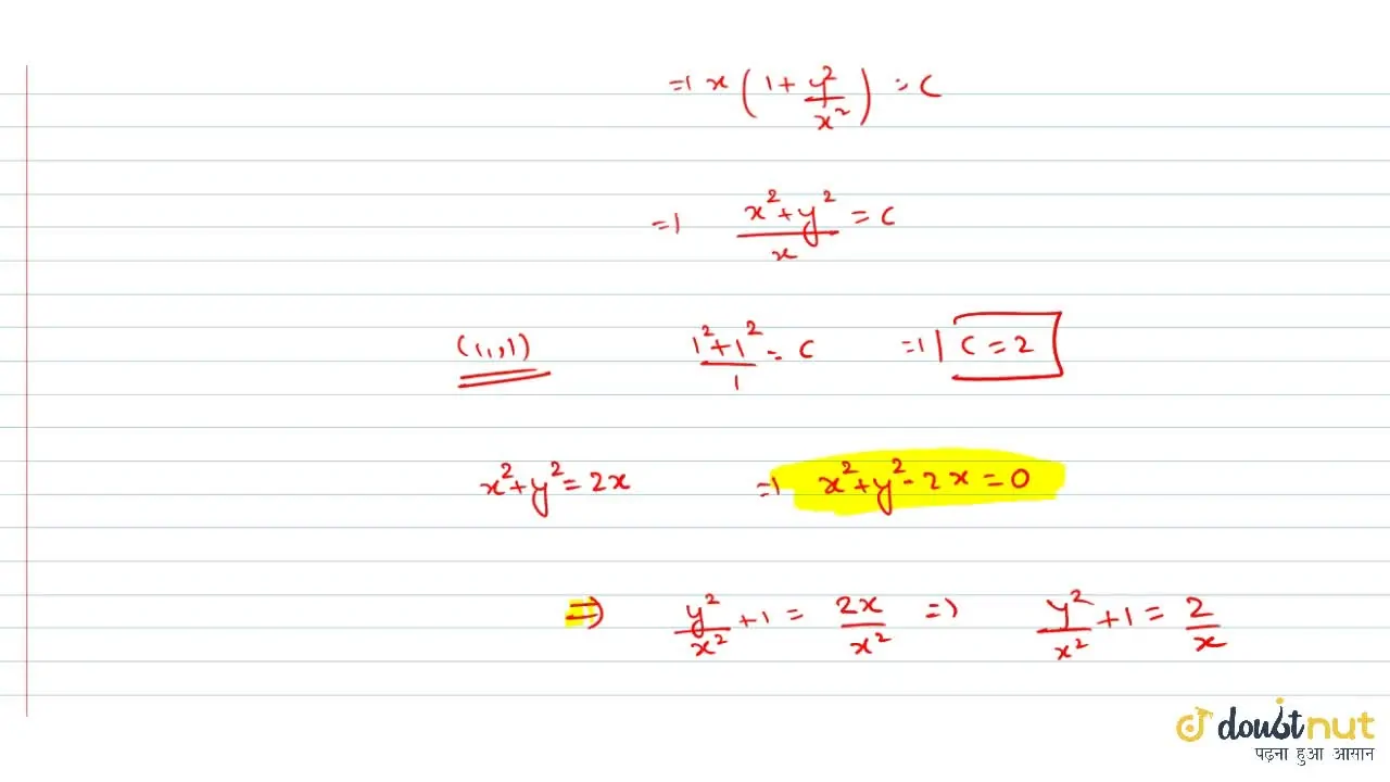 Find the equation of a curve passing through the point (1.1) if the pe