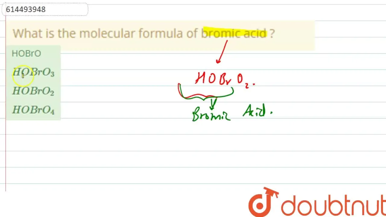 [Gujrati] What is the molecular formula of bromic acid