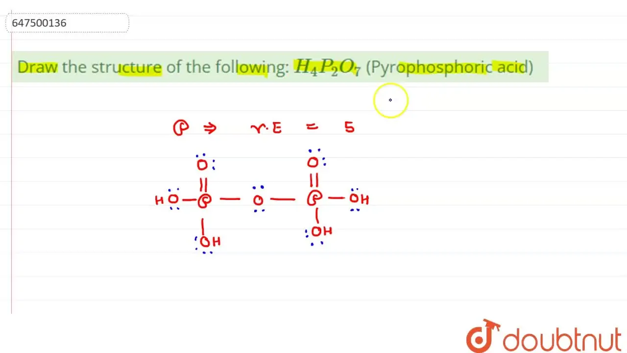 [Punjabi] Draw the structure of the following: H4P2O7 (Pyrophosphoric