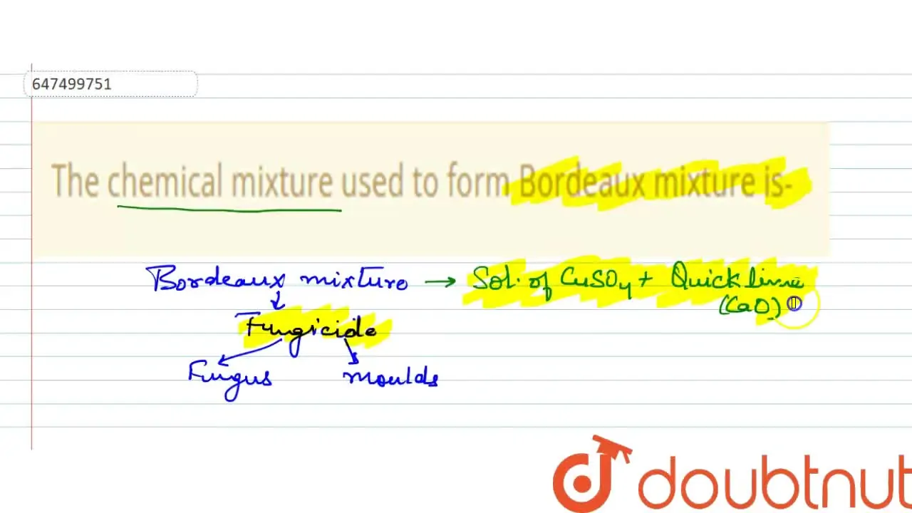 [Punjabi] The chemical mixture used to form Bordeaux mixture is-