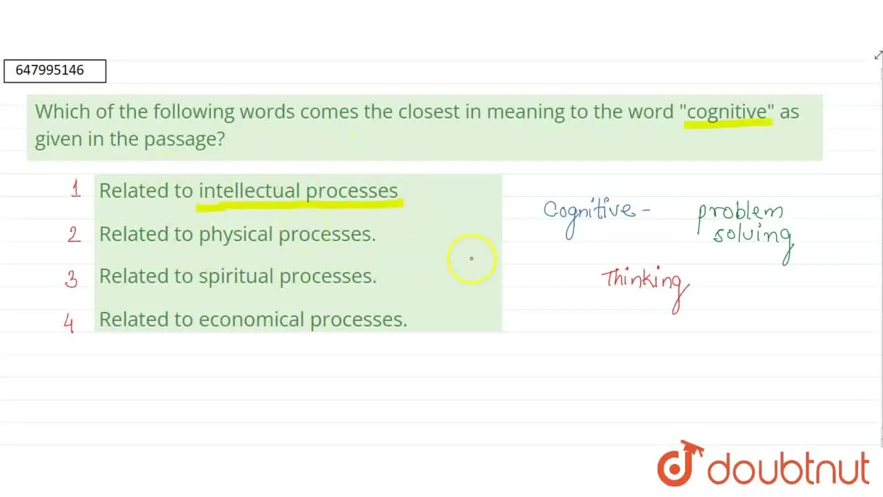 Which of the following words comes the closest in meaning to the word