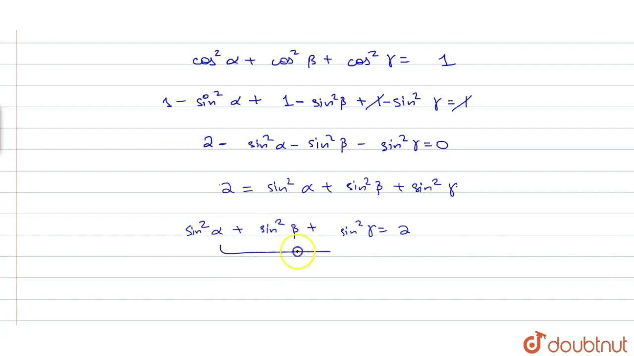 If a line makes angles alpha, beta, gamma with the coordinate axes, pr