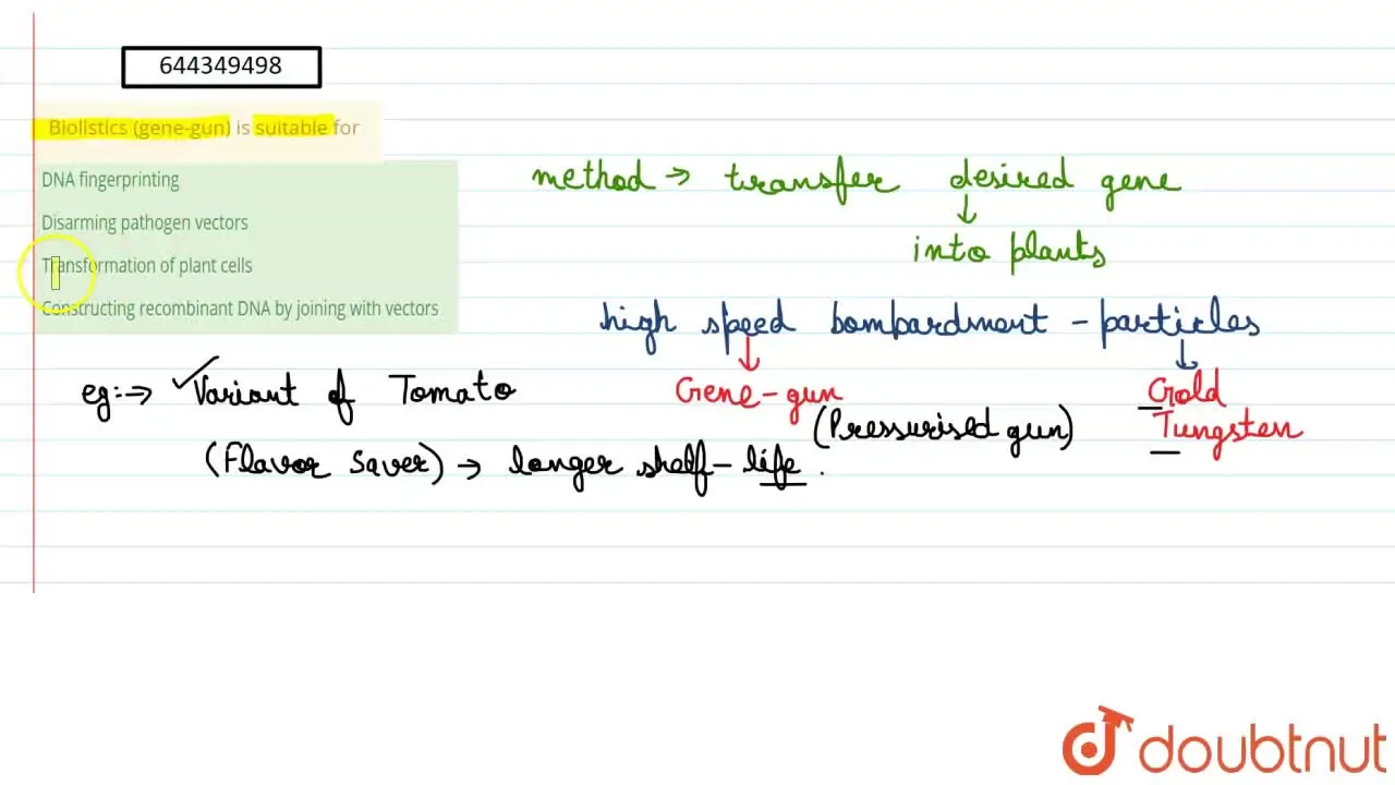 Biolistics (gene-gun) is suitable for