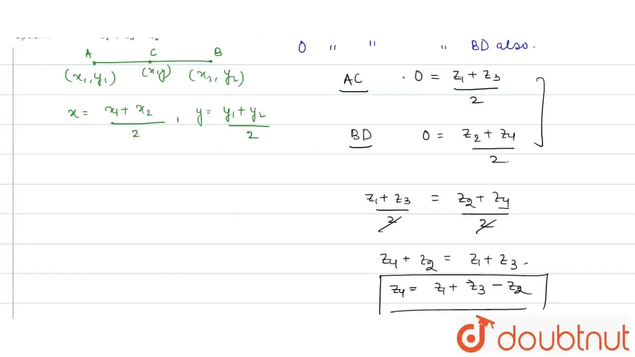 The complex number z(1),z(2),z(3) are the vertices A, B, C of a parall