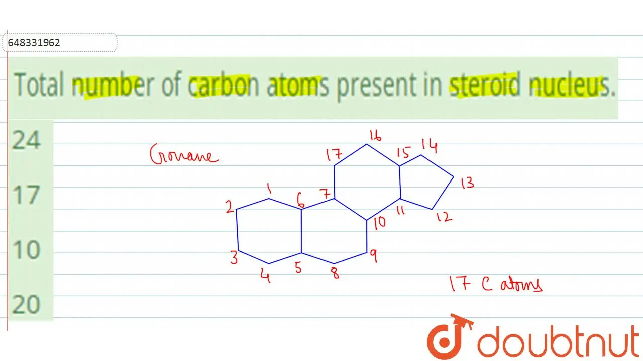 Total number of carbon atoms present in steroid nucleus.