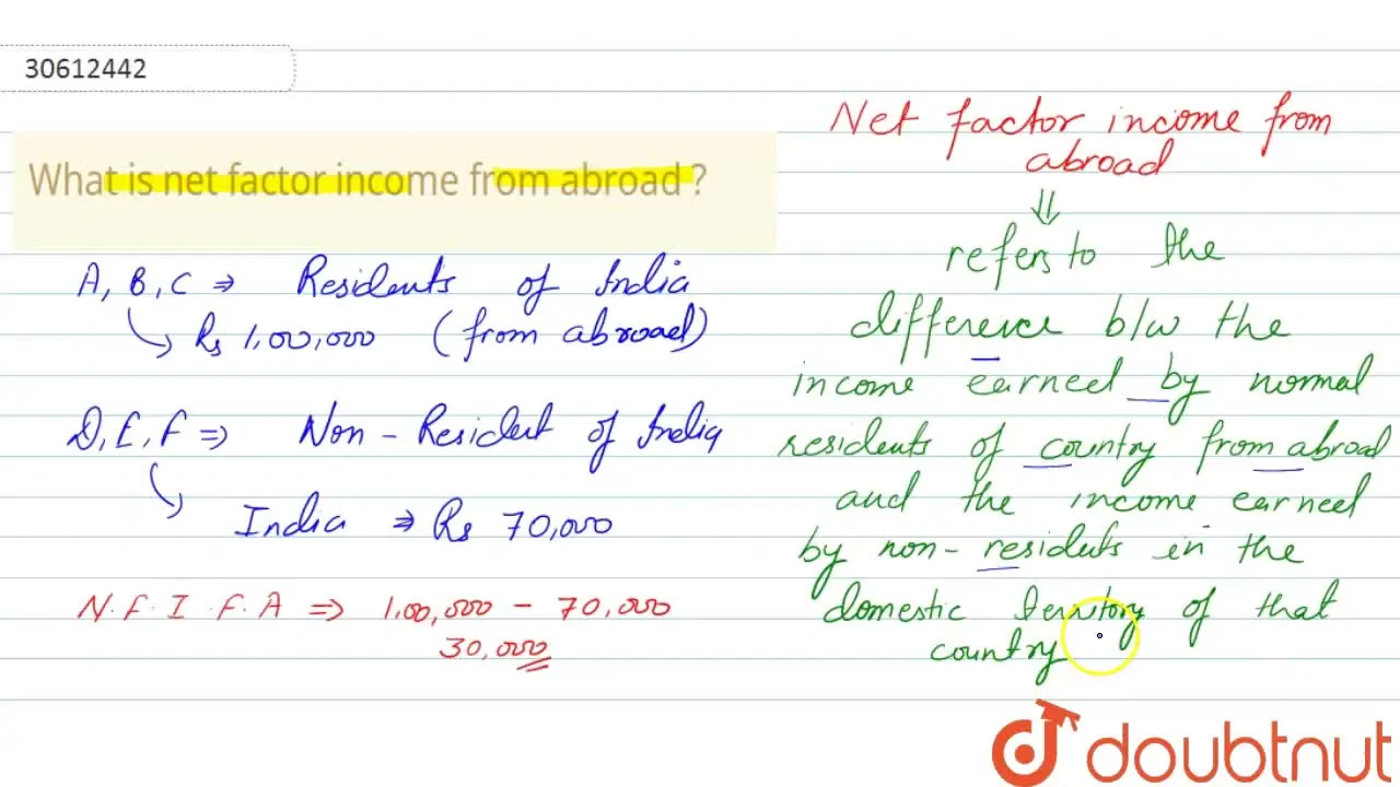 What is net factor income from abroad
