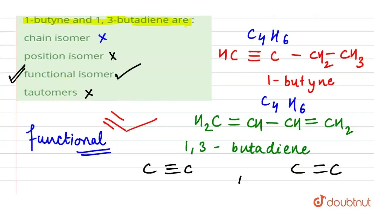 1-butyne and 1, 3-butadiene are
