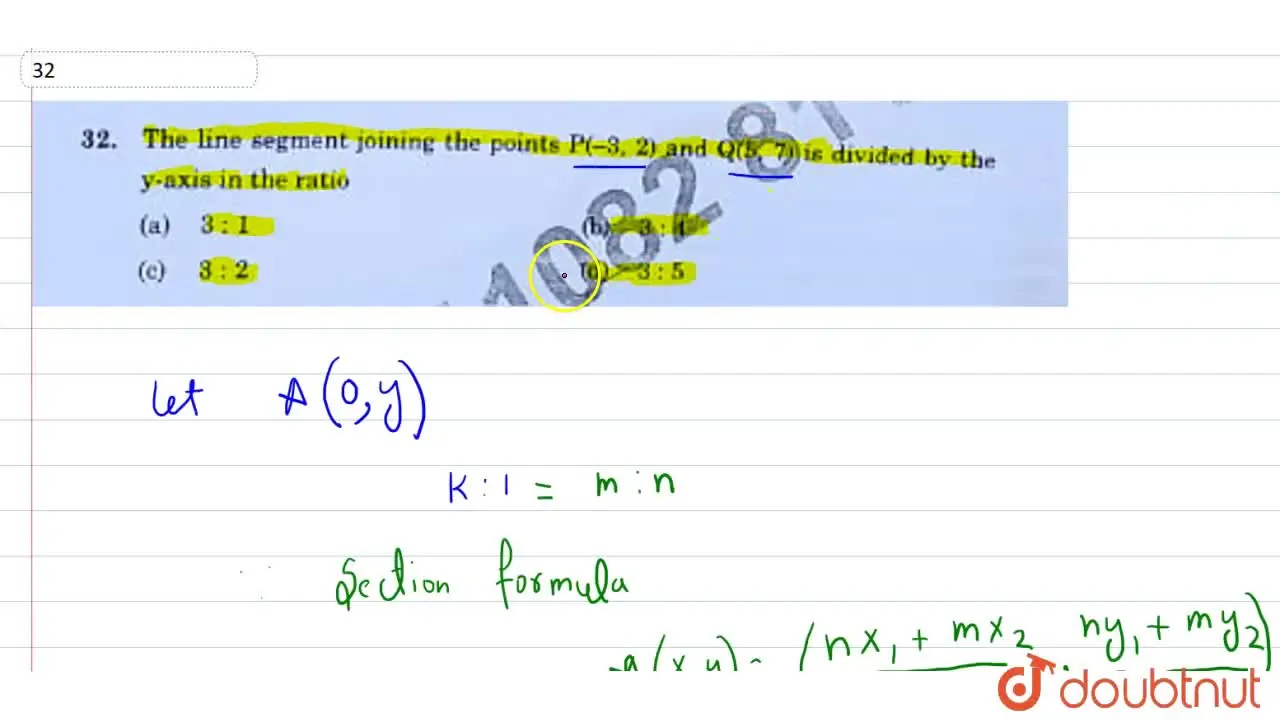 The line segment joining the points P(-3,2) and Q(5,7) is divided by t
