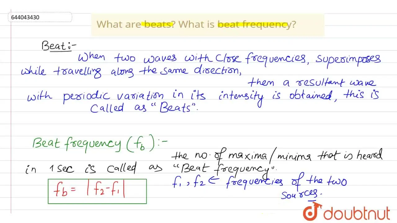 What are beats? What is beat frequency?