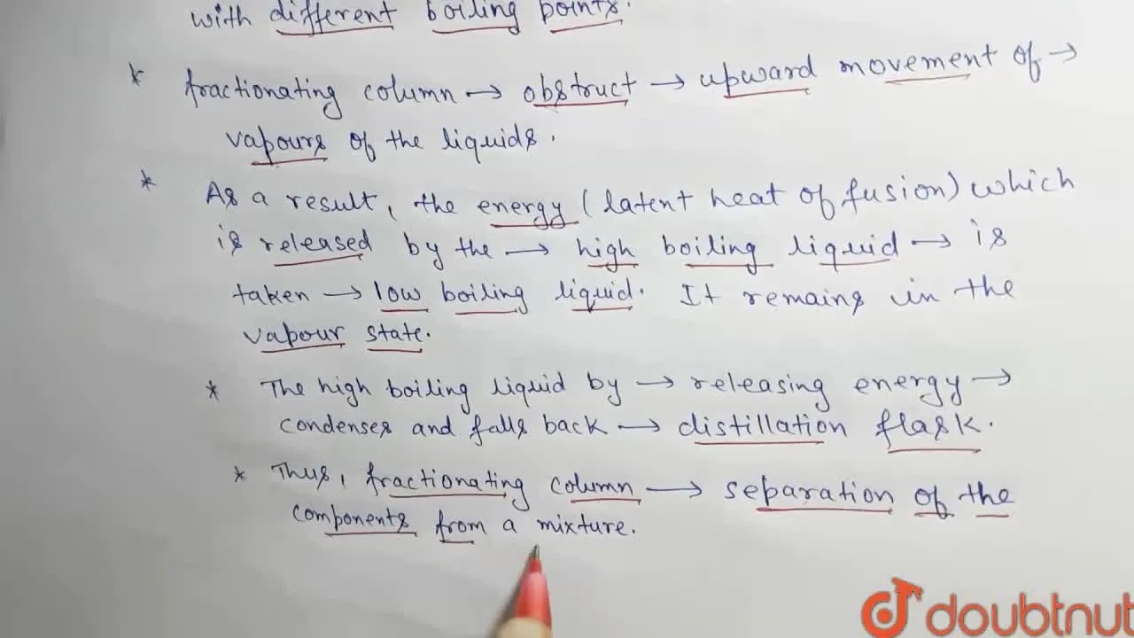 What is the function of fractionating column in fractional distillatio
