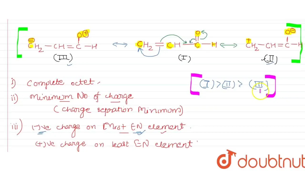 Write resonating structures for CH2 = CHCHO. Indicate relative stabili