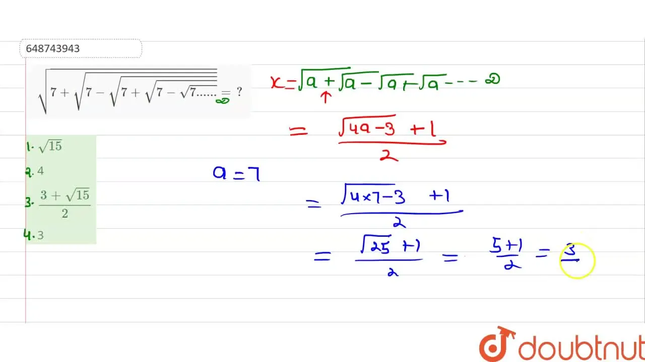 sqrt(7+sqrt(7-sqrt(7+sqrt(7-sqrt(7......)))))=?