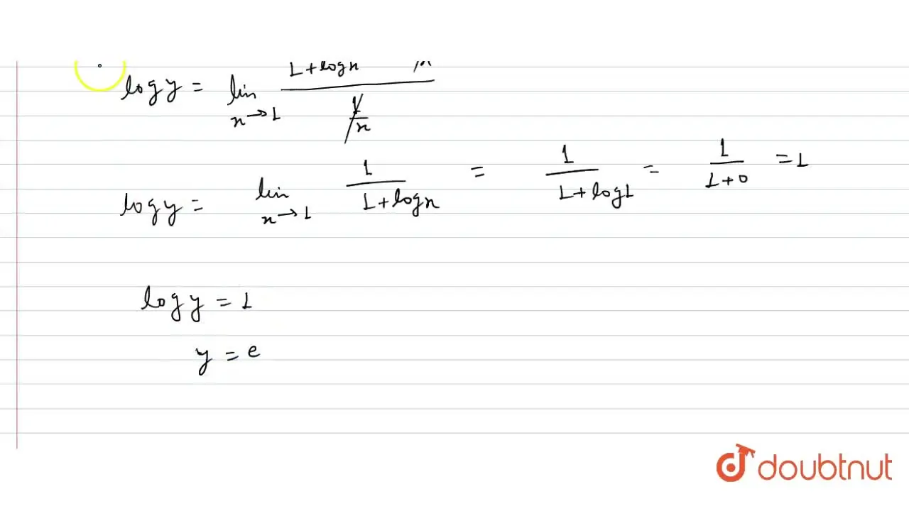 lim(x to 1)(log ex)^(1//logx) is equal to