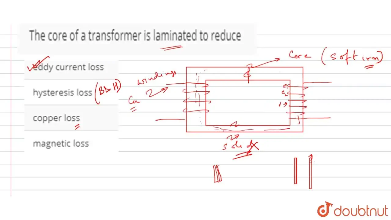 The core of a transformer is laminated to reduce