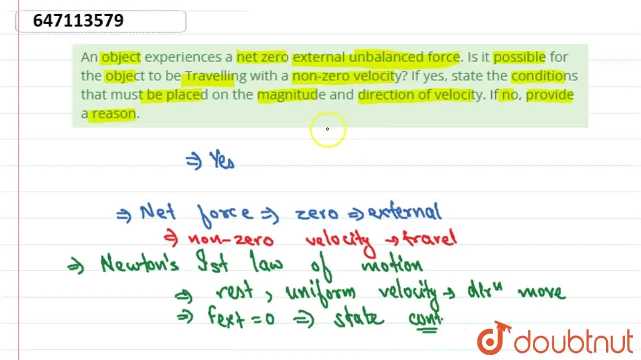 [Punjabi] An object experiences a net zero external unbalanced force.