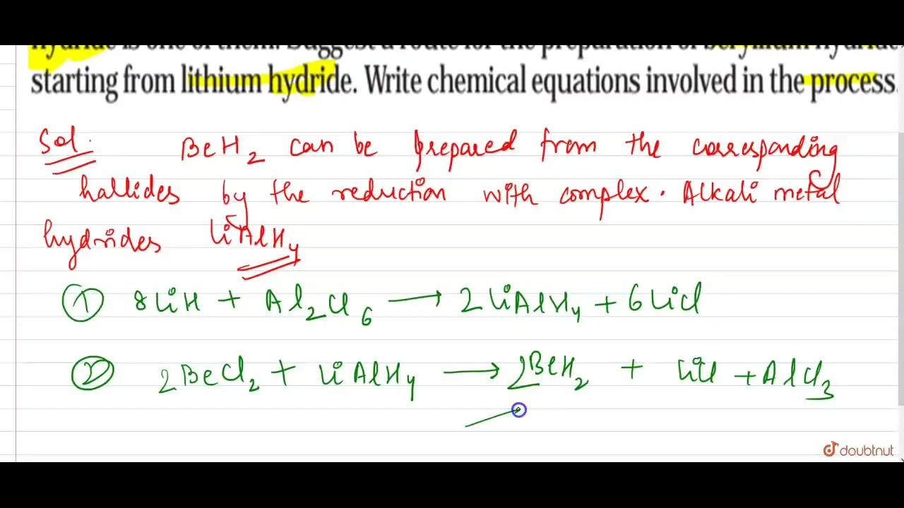 Lithium hydride can be used to prepare other useful hydrides. Berylliu