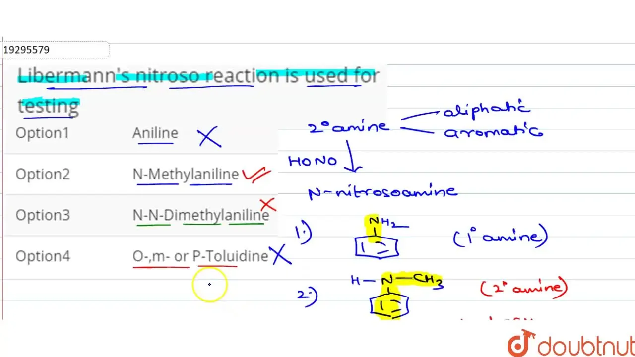Libermann's nitroso reaction is used for testing