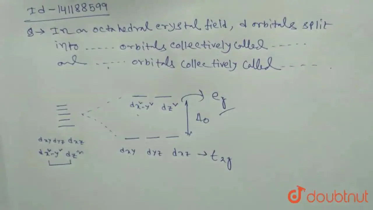 In an octahedral crystal field, d - orbitals split into ….. Orbitals c