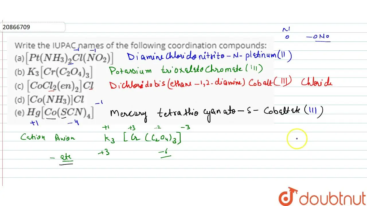 Write the IUPAC names of the following coordination compounds: (a)[P