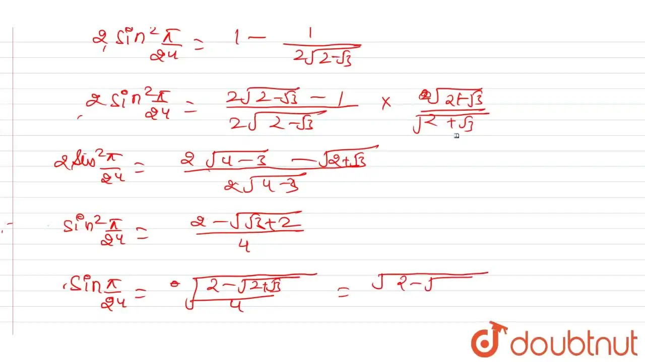 sin .( 23pi)/( 24) का मान निकालें