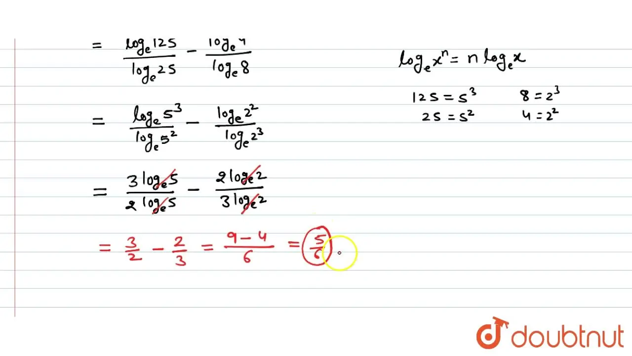 Find the value of log(25)125-log8 4