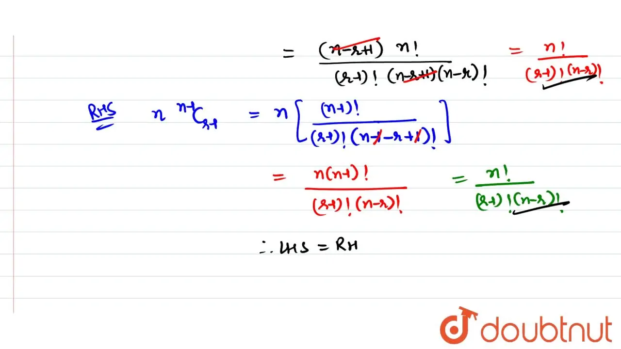 [Punjabi] Prove that (n-r+1)"^nC(r-1) = n"^(n-1)C(r-1)
