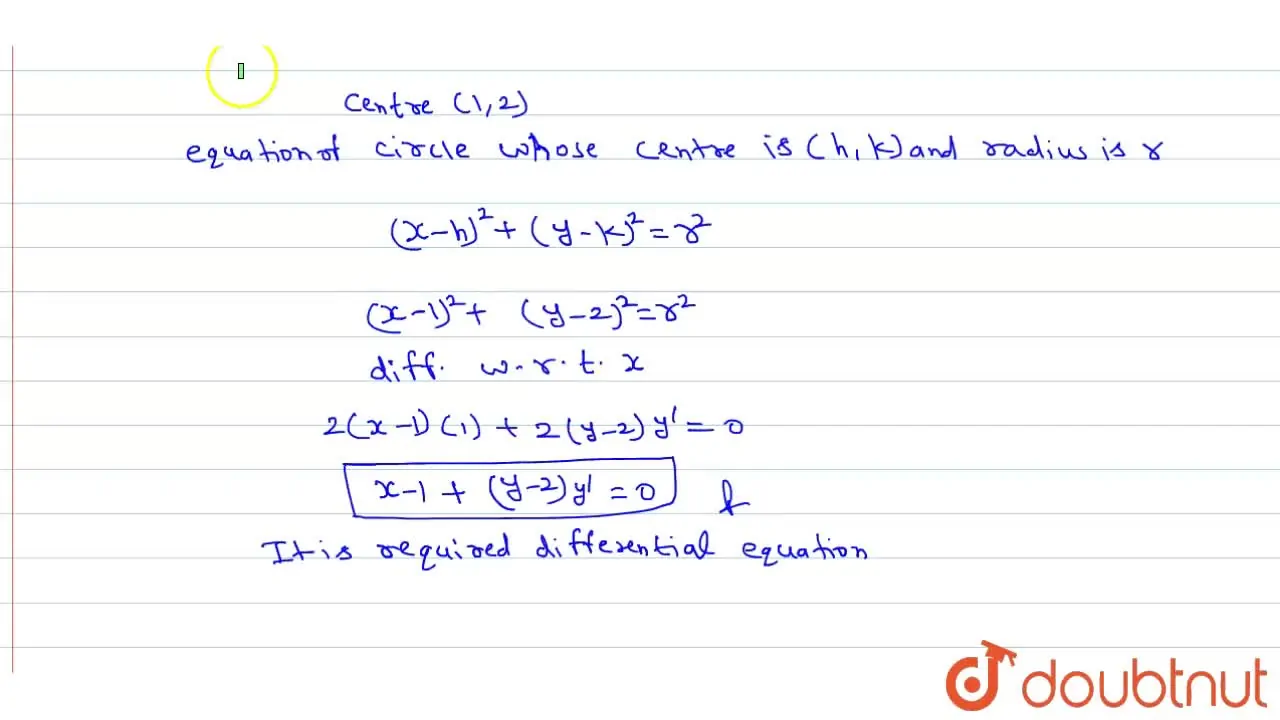 Find the differential equation of system of cocentric circles with cen