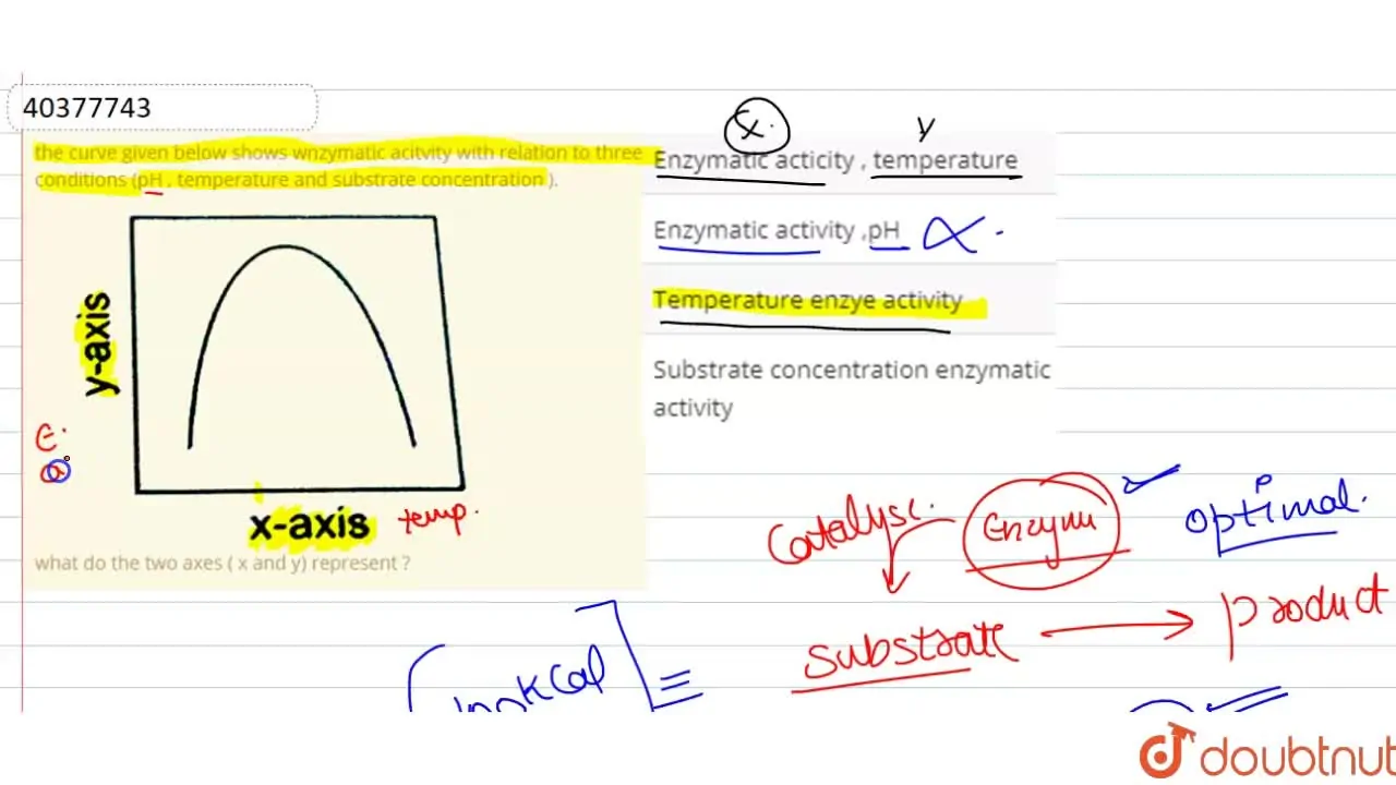 X-axis- Enzymatic activity, Y-axis- Temperature
