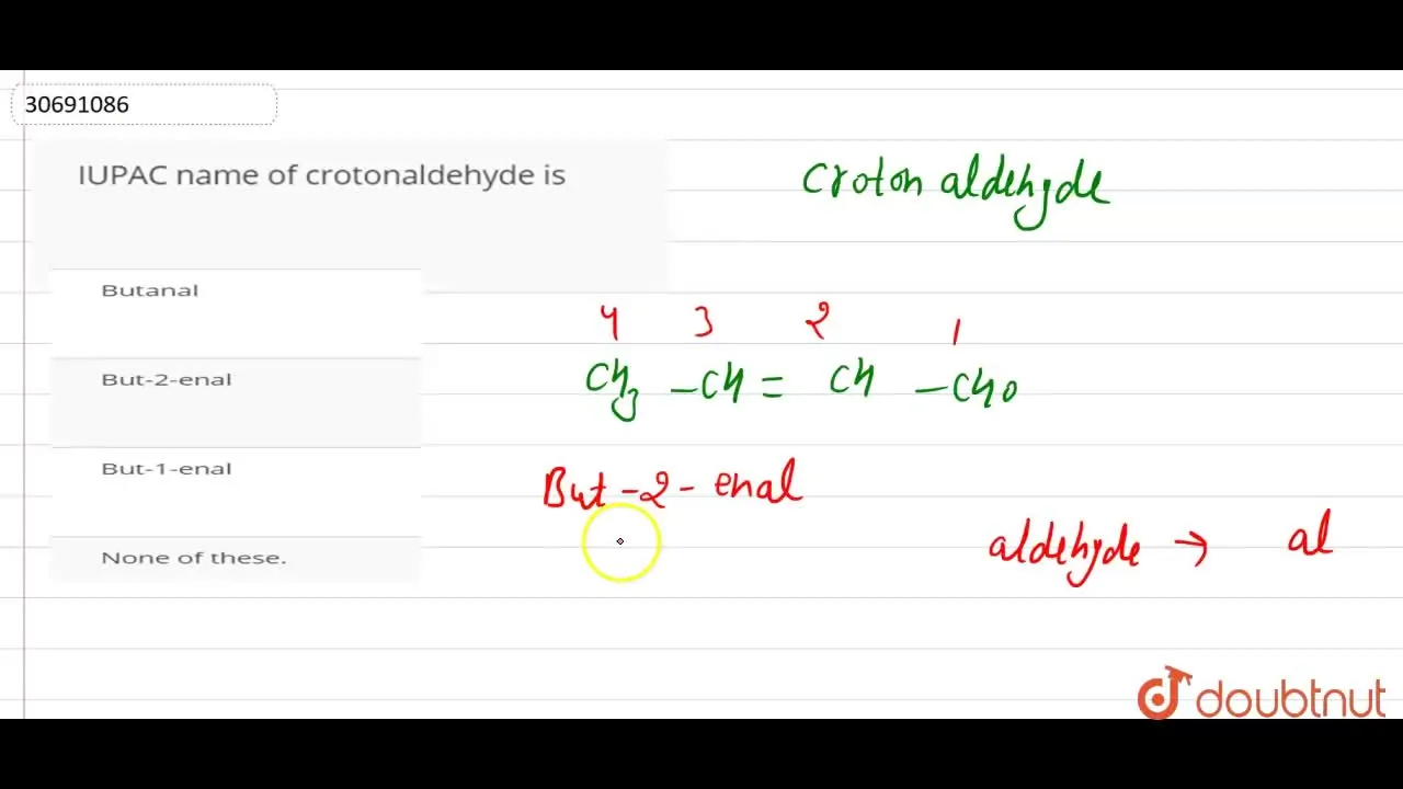 IUPAC name of crotonaldehyde is