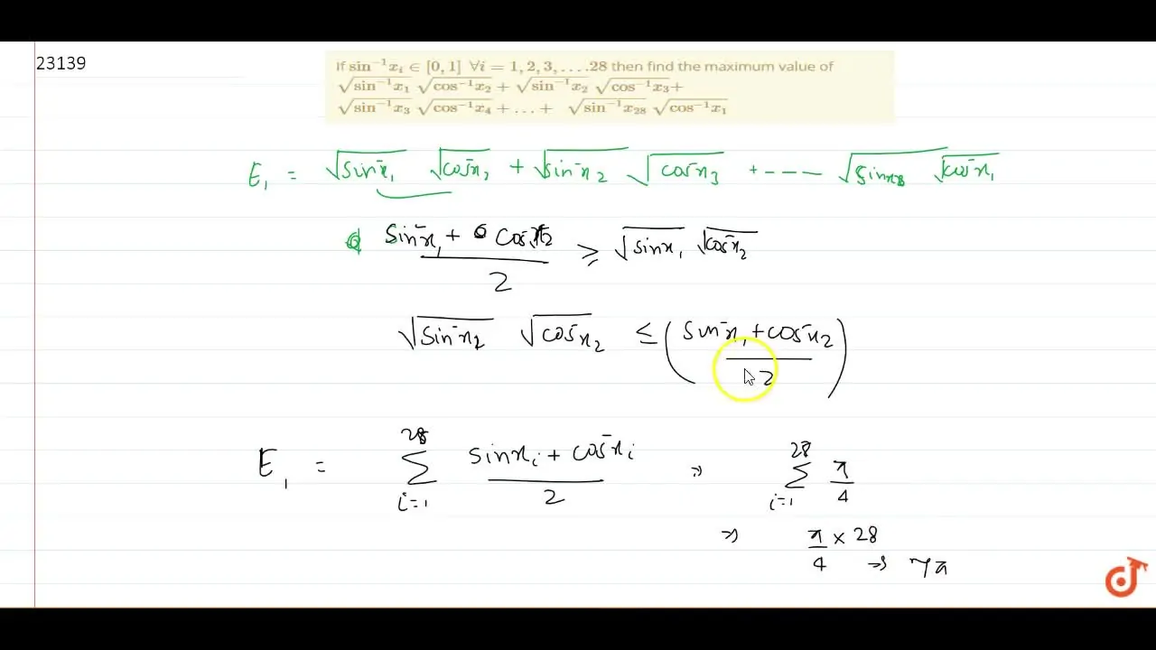 If sin^(-1)xi in [0,1]AAi=1,2,3, .28 then find the maximum value of s
