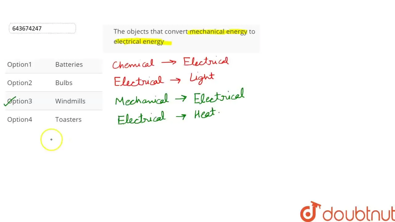 The objects that convert mechanical energy to electrical energy