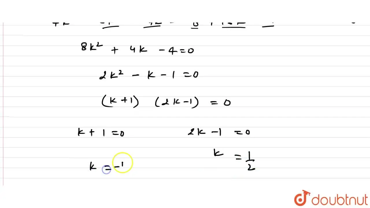 k का मान ज्ञात कीजिए यदि बिंदु (k,2-2k),(1-k,2k) और (-4-k,6-2k) संरेख