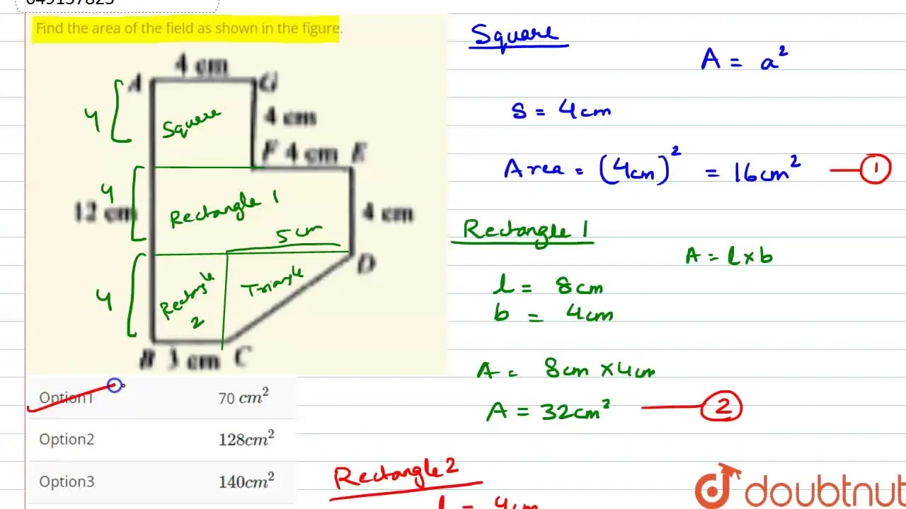 Find the area of the field as shown in the figure.