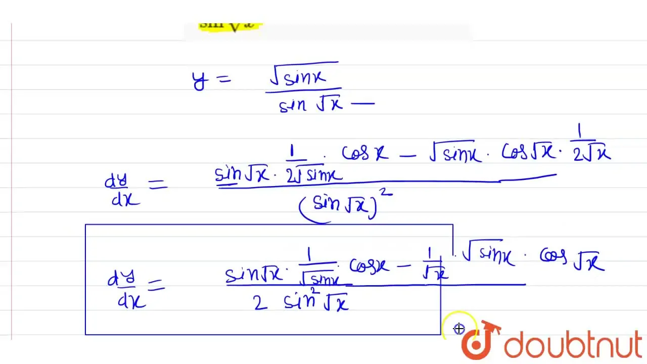 ((1)/(sqrt(sin x)).cos x^2 . sin sqrtx+1/sqrtx sin sqrtx sqrt(sin x))/