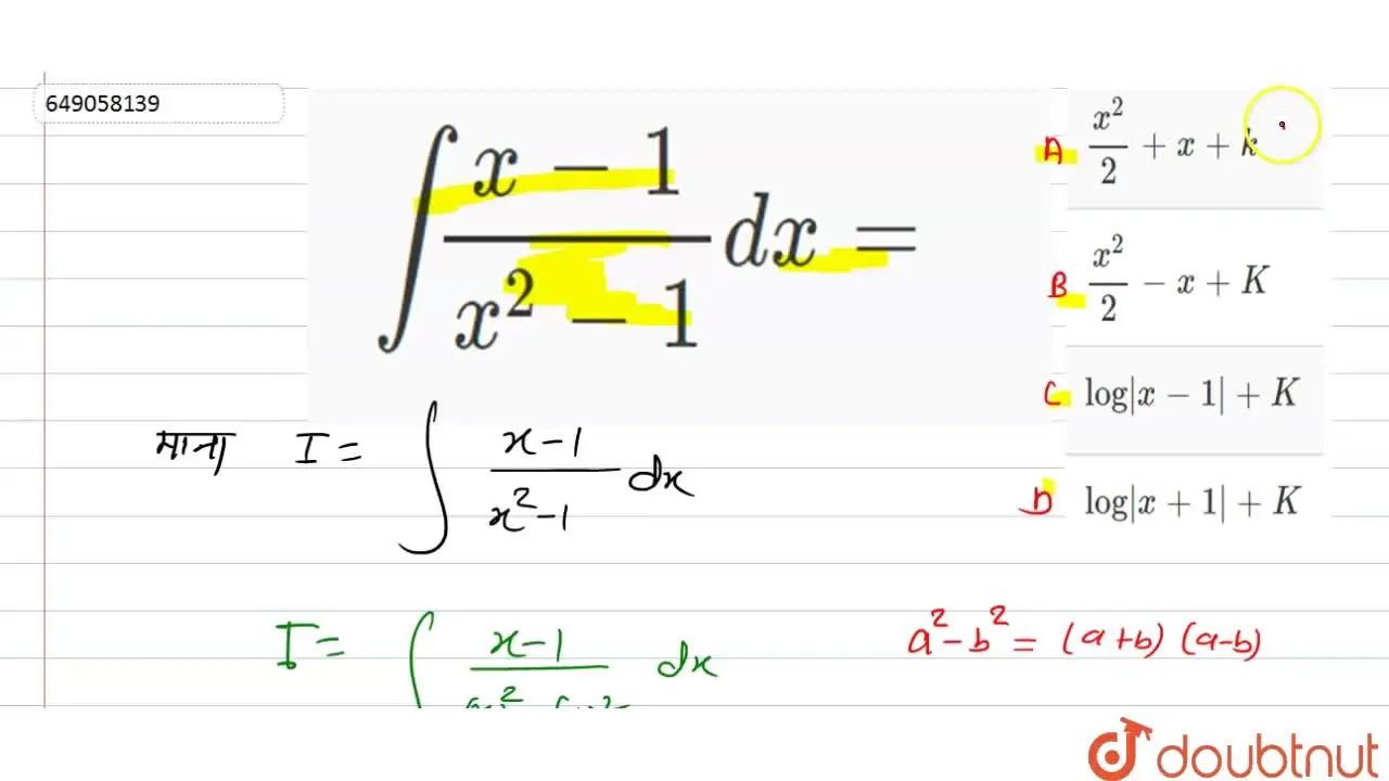 int(x-1)/(x^(2)-1)dx=