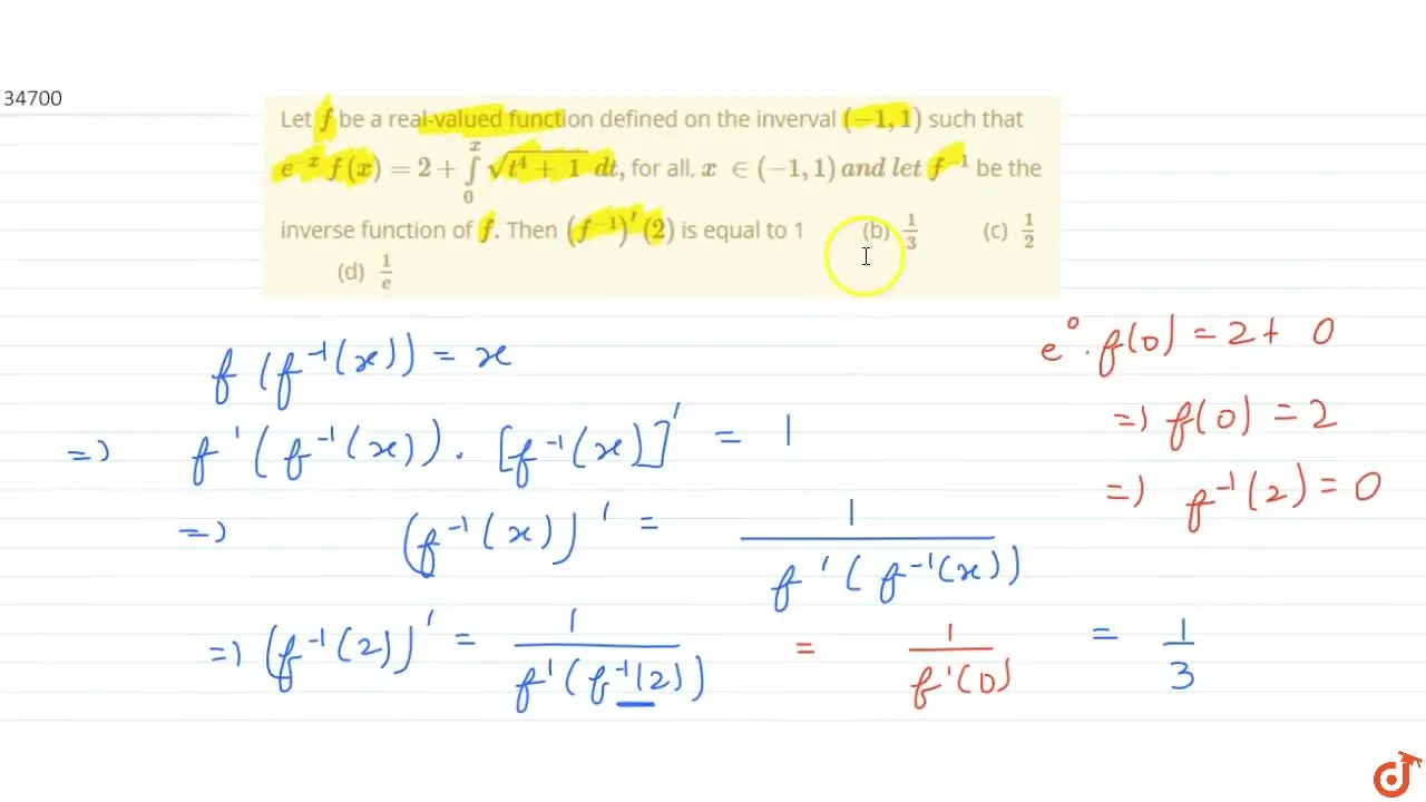 Let f be a real-valued function defined on the inverval (-1,1) such th