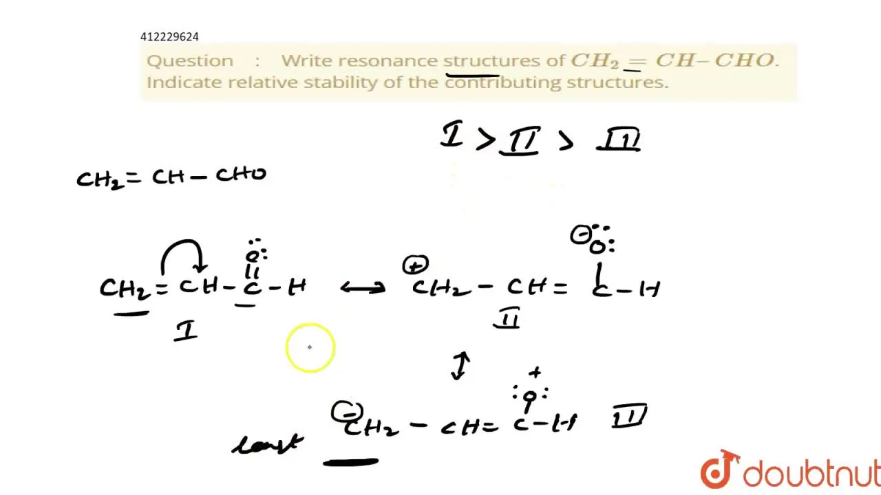 [Telugu] Write resonance structures of CH(2)=CH–CHO. Indicate relative